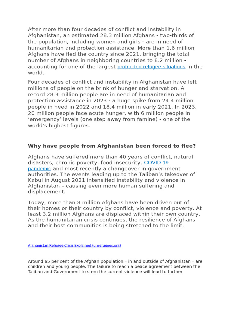 After More Than Four Decades of Conflict and Instability in Afghanistan ...