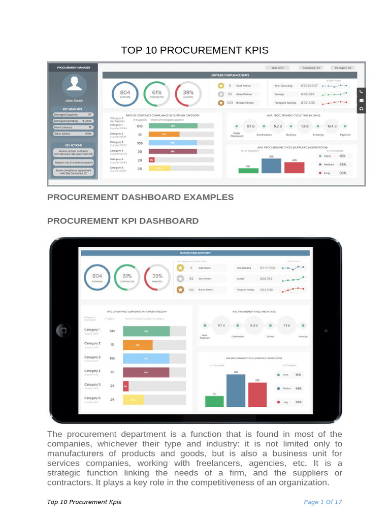 7 Top 10 Procurement Kpis | PDF | Performance Indicator | Return On ...