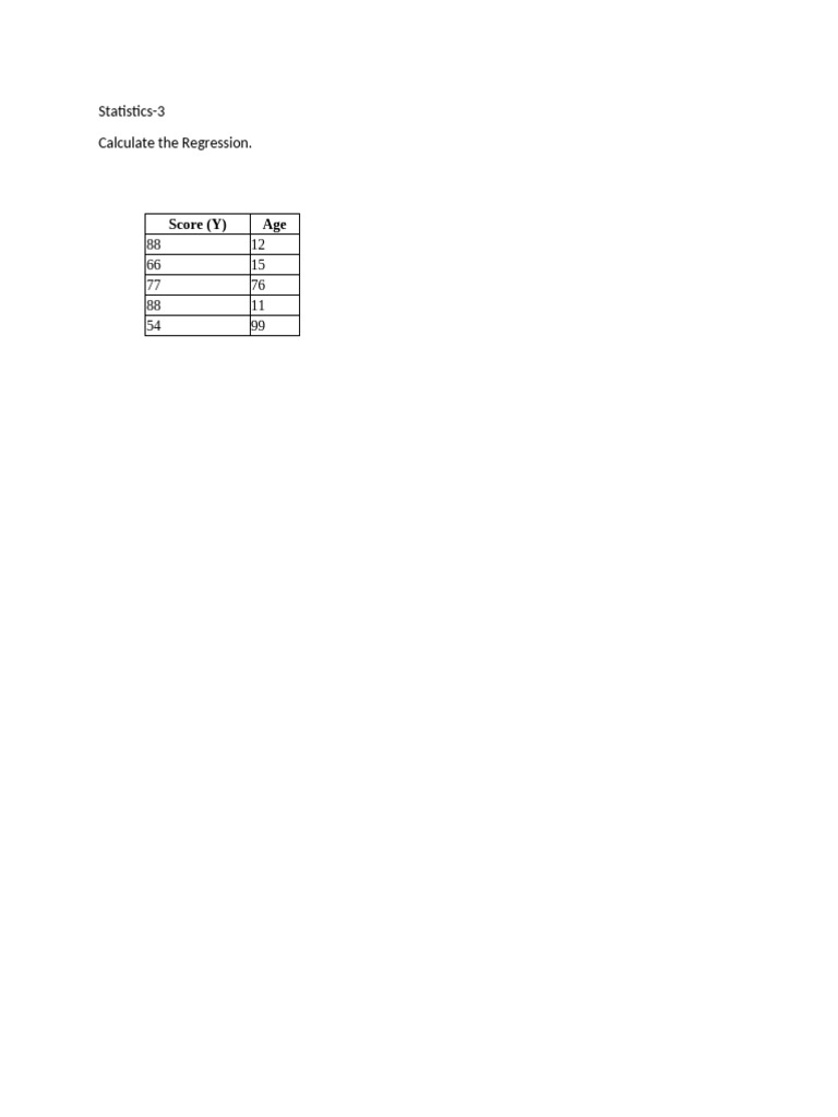 Regression Analysis of Age and Scores | PDF