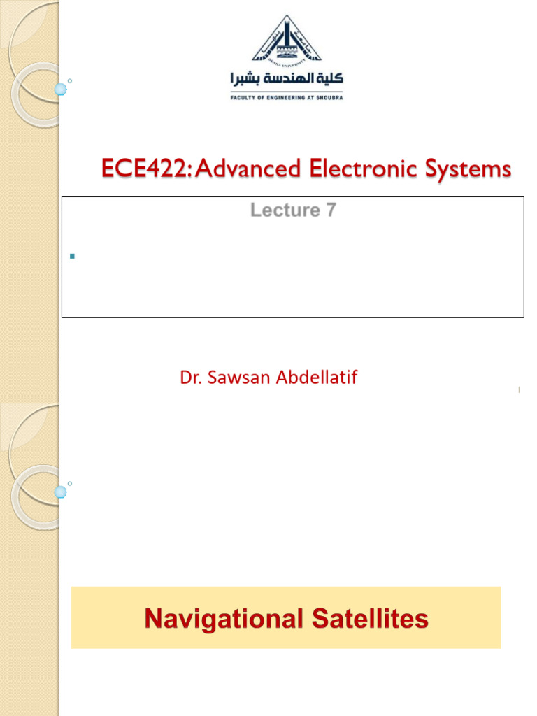 ECE422 AdvElecSyst Lec7 GPS | PDF | Global Positioning System | Wireless