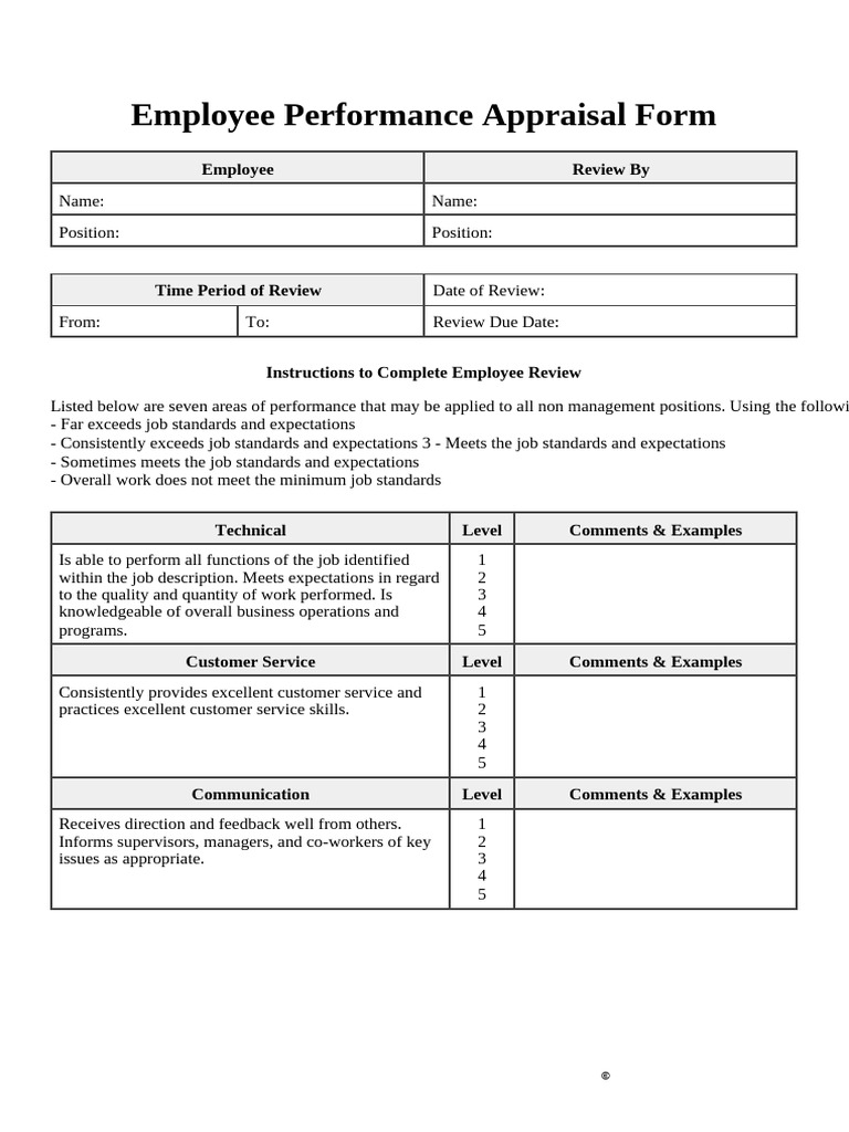 Main - Employee Performance Appraisal Form | PDF | Performance ...