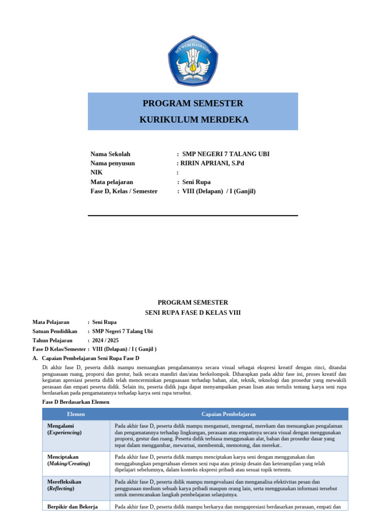 Promes Kurikulum Merdeka | PDF