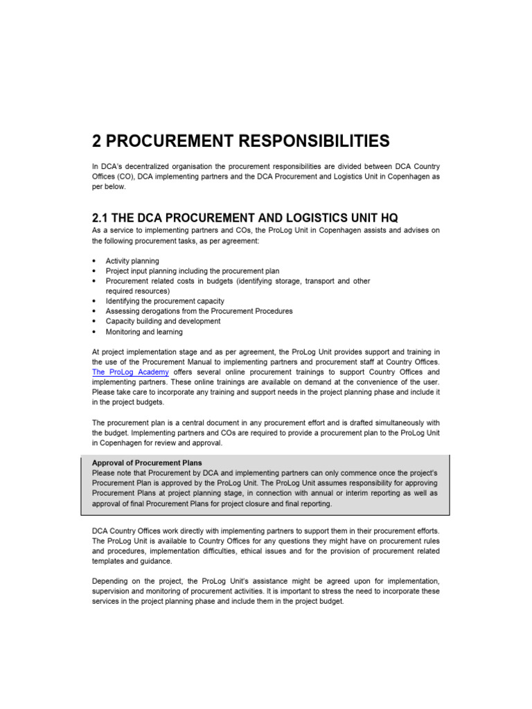 2 Procurement Responsibilities | PDF | Procurement | Logistics