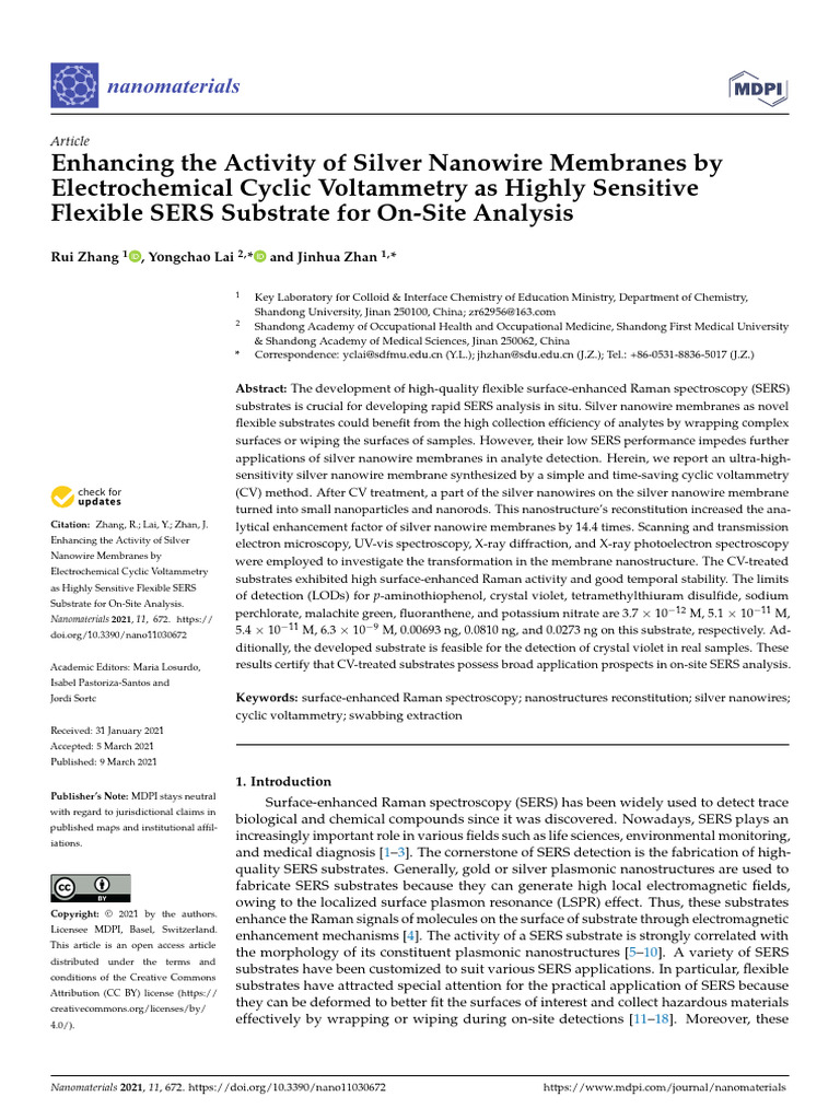Nanomaterials 11 00672 | PDF | Nanoparticle | Nanowire