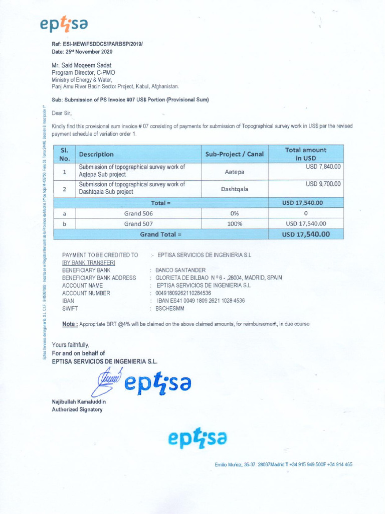 USD Invoice - PS07 | PDF