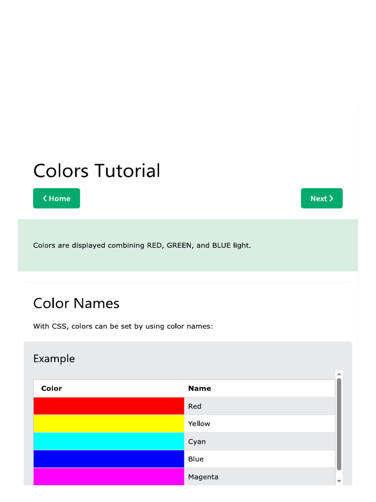 Colors Tutorial | PDF
