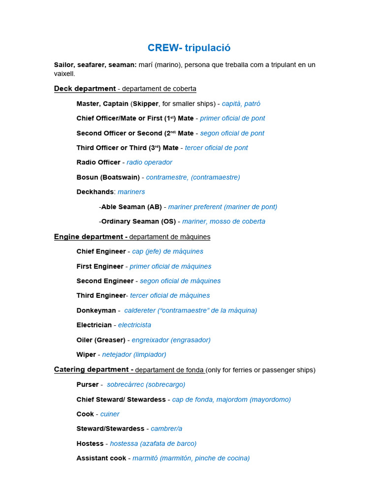 Crew | PDF