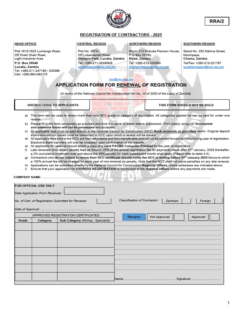 NCC Registration Renewal Guide 2025 | PDF | Bankruptcy | Notary Public