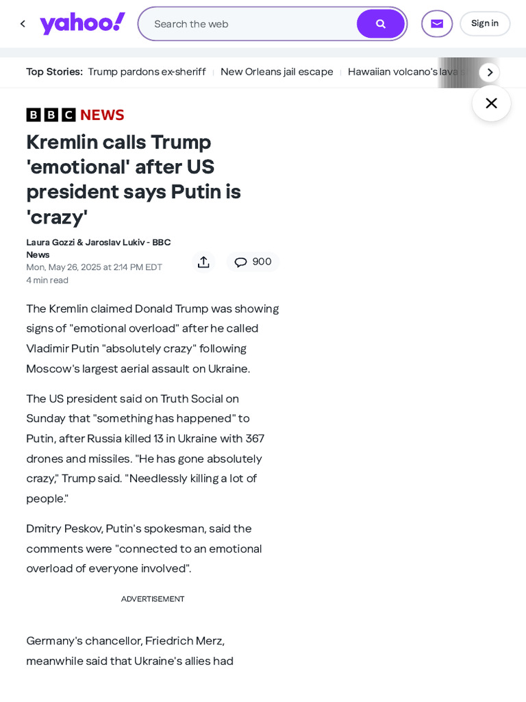 Kremlin Calls Trump 'Emotional' After US President | PDF | Vladimir ...