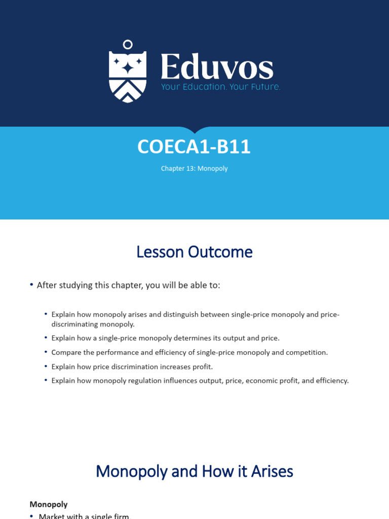 COECA1-B11 - CHAPTER 13 - Monopoly | PDF | Monopoly | Profit (Economics)