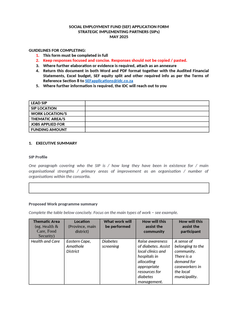 SEF Round 4 Application New | PDF | Risk | Budget