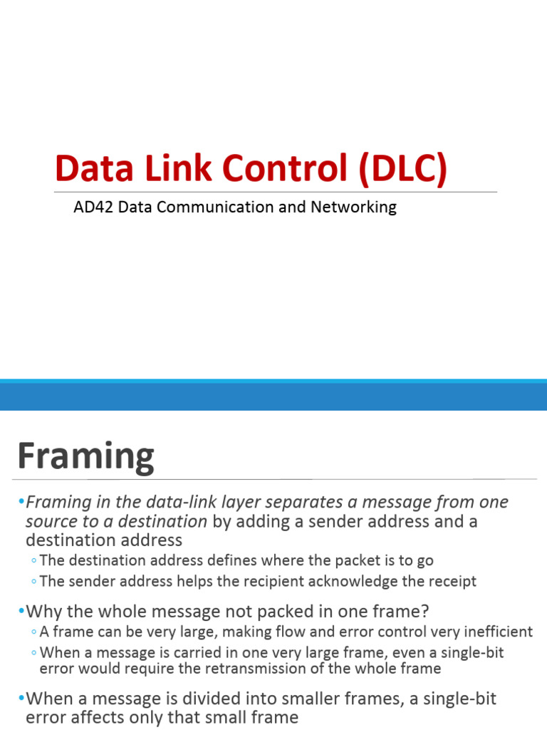 Data Communication: DATALINK LAYER | PDF | Channel Access Method | Error Detection And Correction