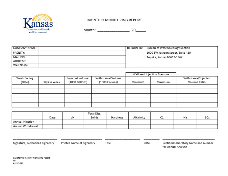 Monthly Monitoring Report Template | PDF
