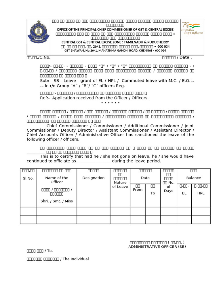 Leave Sanction Order | PDF
