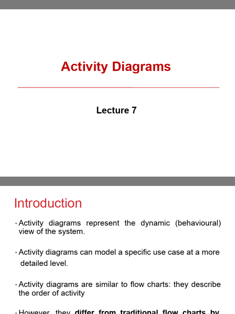 SAD-Lecture 7 Activity Diagram | PDF | Use Case | Unified Modeling Language