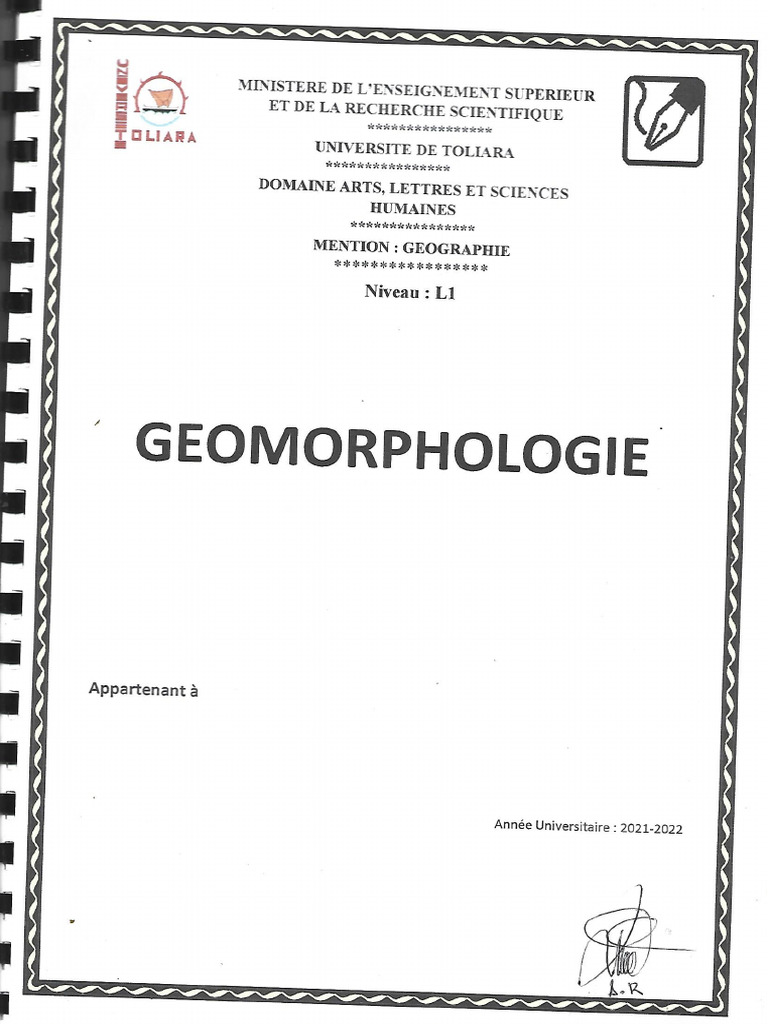 Geomorphologie L1-2 | PDF