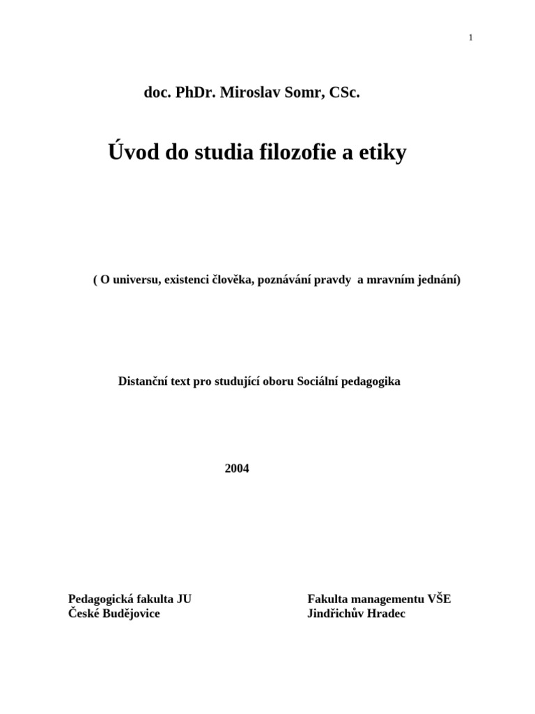 Somr Filosofie A Etika | PDF