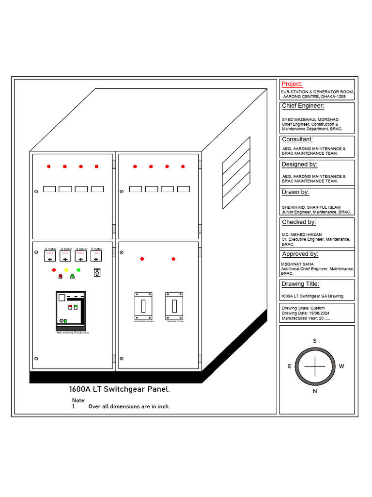 1600A LT Switchgear Panel GA Drawing | PDF | Bangladesh