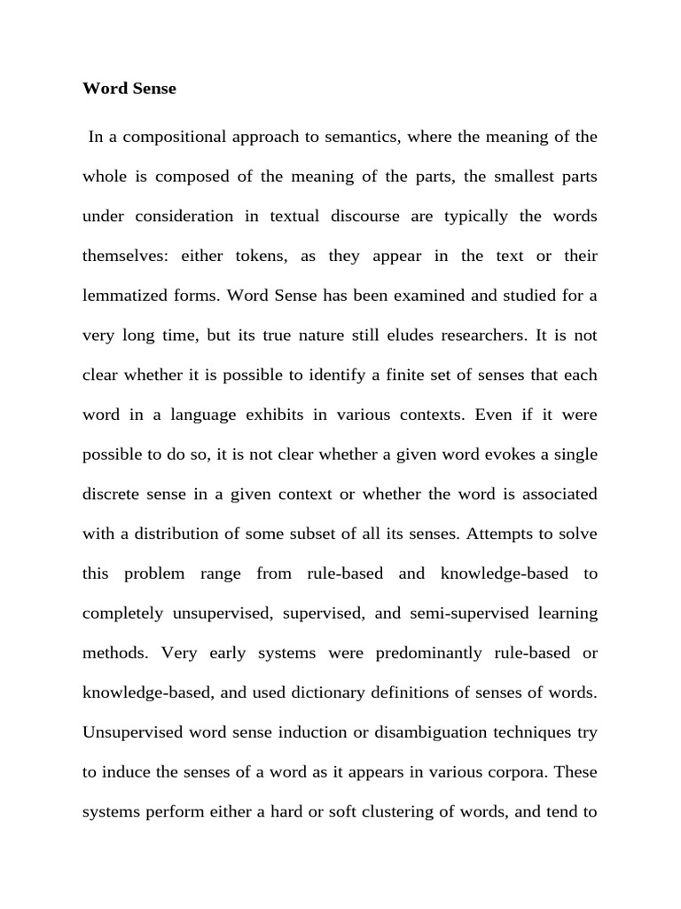 Understanding Word Sense Ambiguity | PDF | Word | Ambiguity