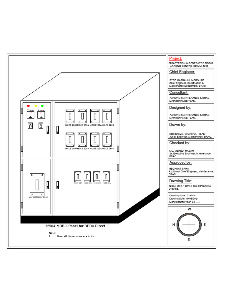 MDB-1 Panel GA Drawing for Aarong | PDF