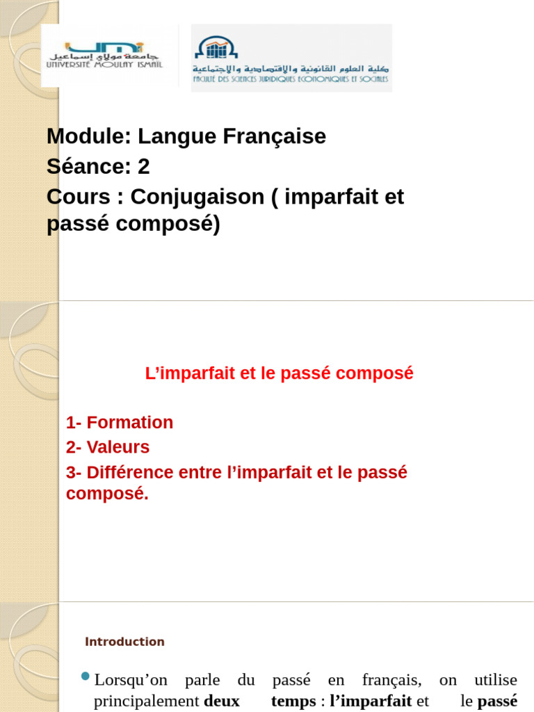 SEANCE 2 - S2 - Passé Composé + Imparfait | PDF | Verbe | Linguistique