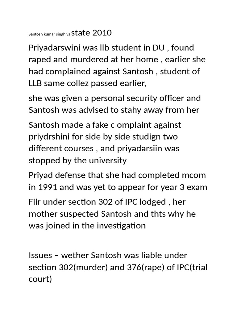 Santosh Kumar Singh Vs State 2010 | PDF