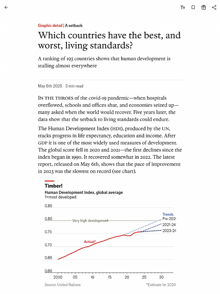 Which Countries Have The Best, and Worst, Living Standards | PDF ...