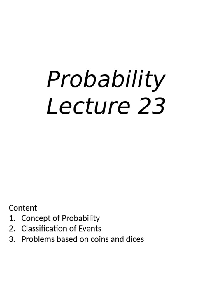 Pea-305 L23 Probability | PDF | Probability | Experiment