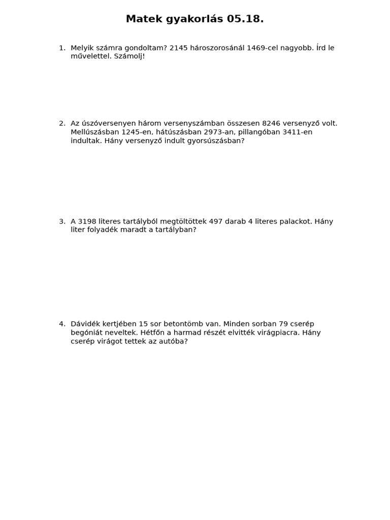 Matek Gyakorlás | PDF