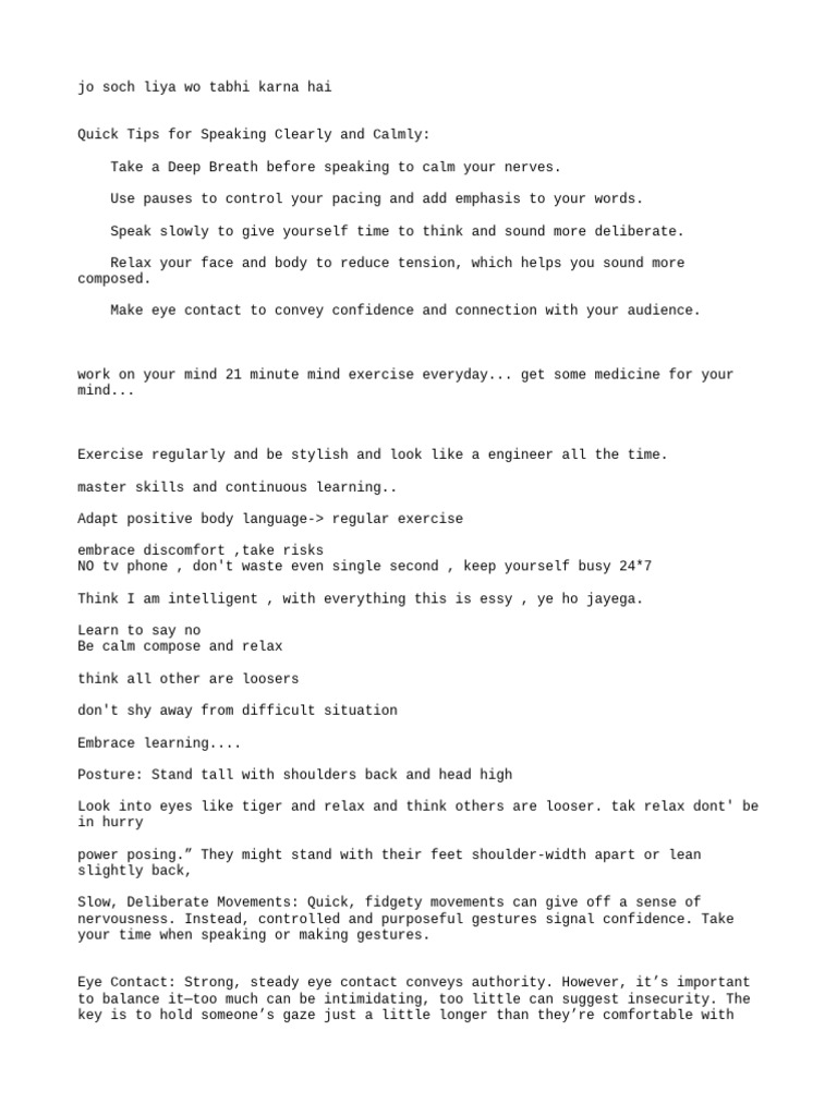 Adapt positive body language- regul | PDF | Emotions | Relaxation ...