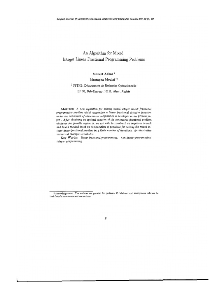 Borsalino,+vol39 (1) Paper2-Ocr | PDF | Linear Programming | Mathematical Optimization