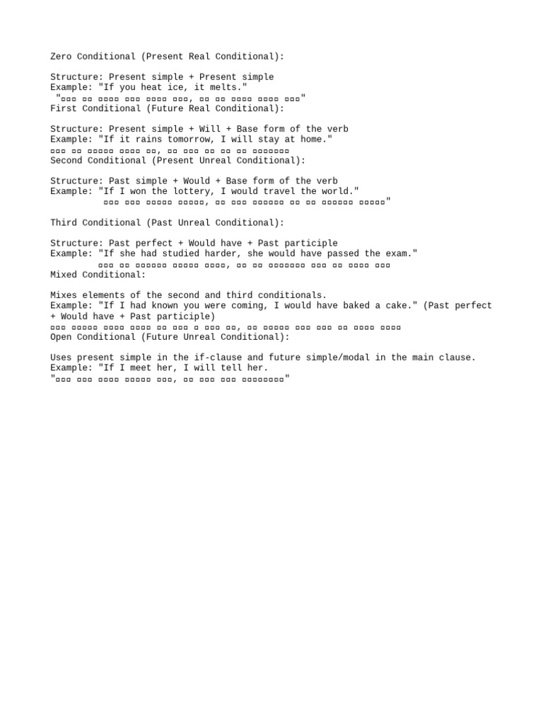 Zero Conditional (Present Real Cond | PDF