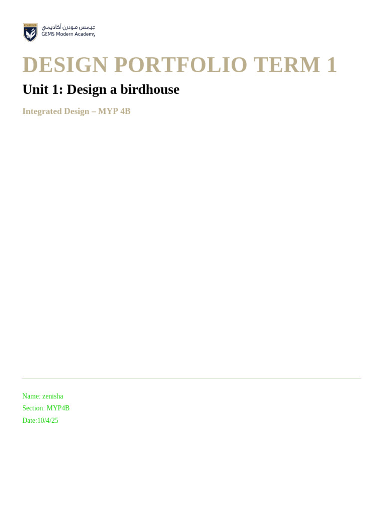 Urban Birdhouse Design Project | PDF | Design | Creativity