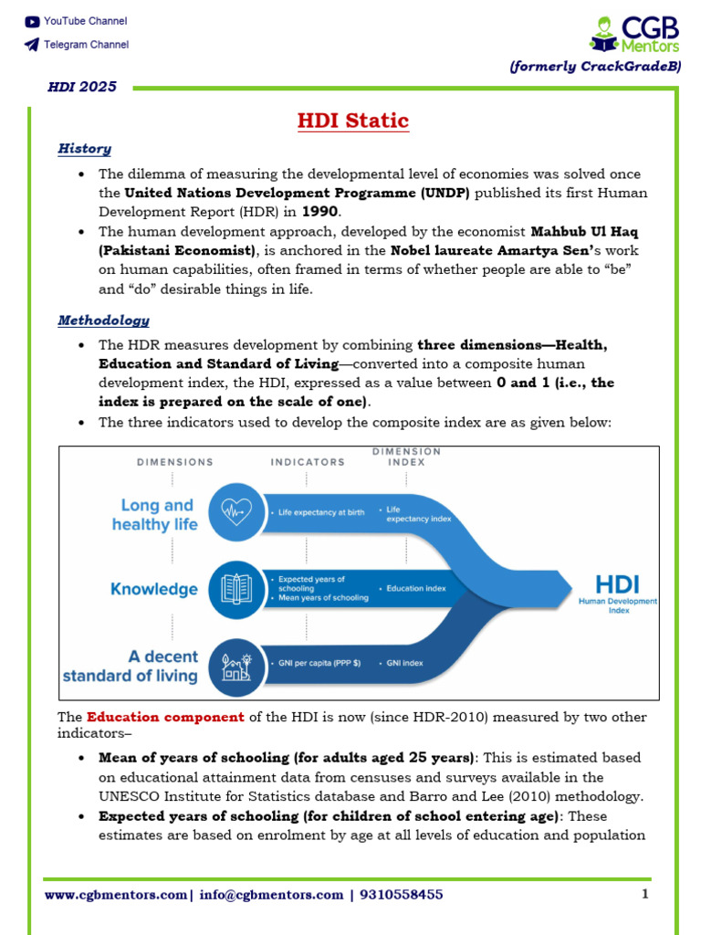 HDI 2025: Global and India Insights | PDF | Human Development Index ...