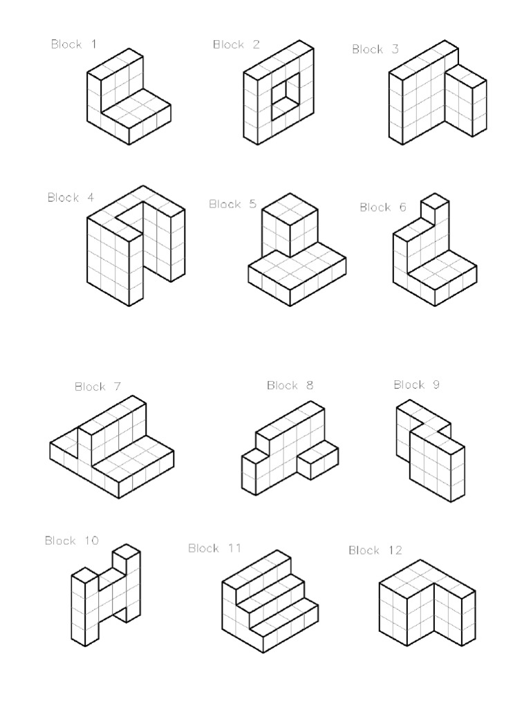 IND DRAW Blocks For Activities in Orthographic Pictorial | PDF