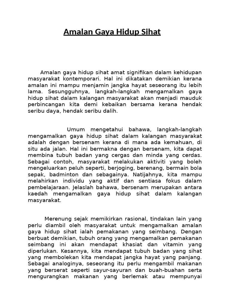 Amalan Gaya Hidup Sihat untuk Masyarakat | PDF