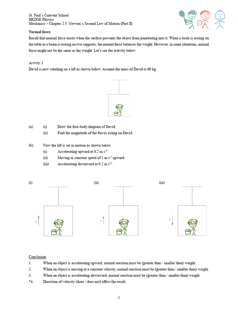 HKDSE Physics - Mechanics - Chapter 2.3 Newton - S 2nd Laws (Part II) (3T) | PDF | Force | Weight