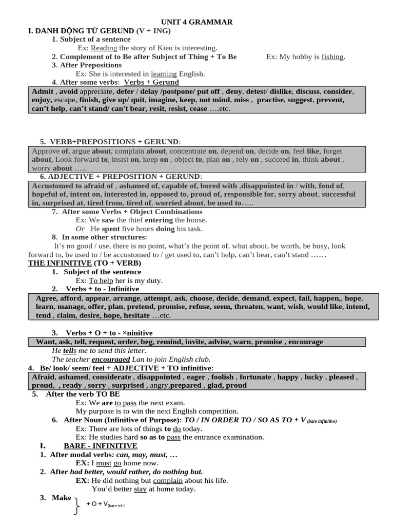 E11 UNIT 4 GRAMMAR More Exercise | PDF | Verb | Subject (Grammar)