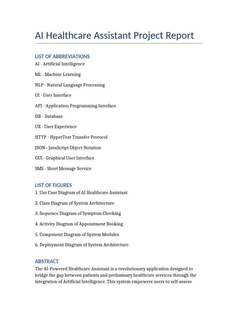AI-Powered Healthcare Assistant Report | PDF | Artificial Intelligence ...