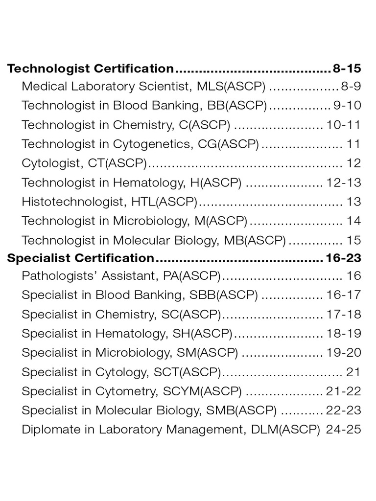 ASCP Certification Guide for Lab Technologists | PDF