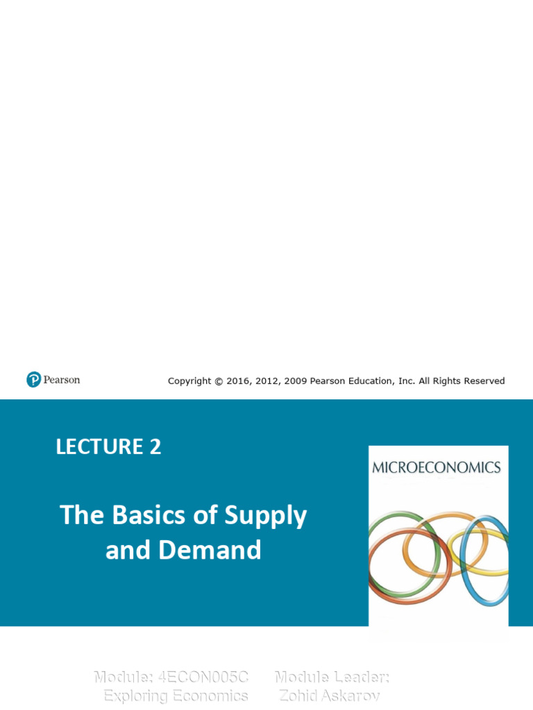 Lecture 2 The Basics of Demand & Supply | PDF | Demand | Supply And Demand