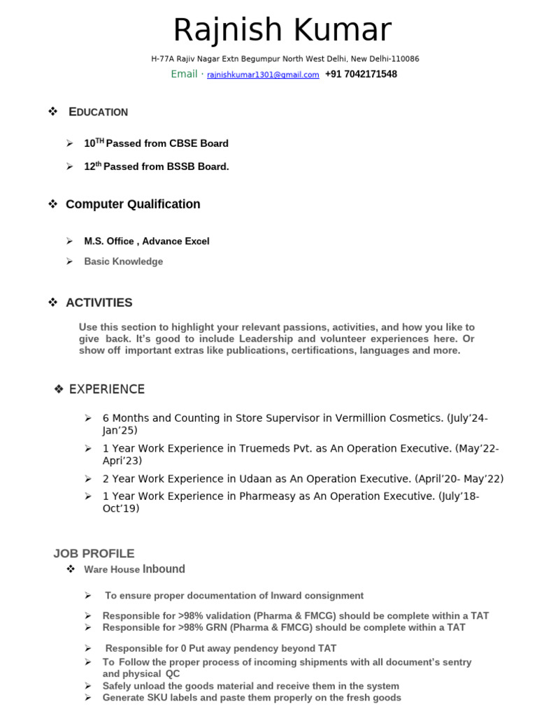 Rajnish Kumar - SSM - Okhla - WL2192 | PDF