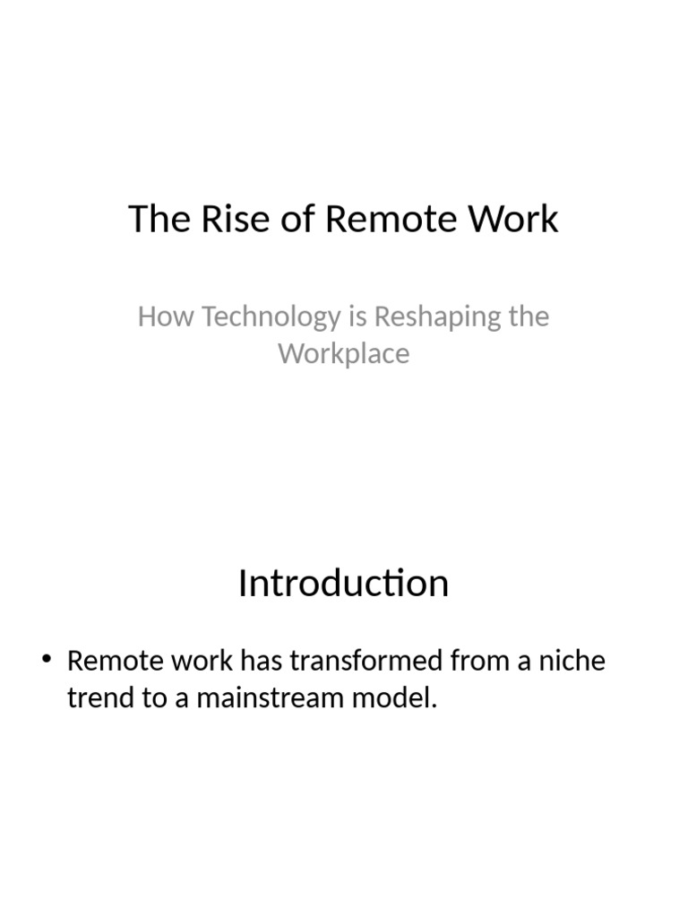 Rise of Remote Work | PDF