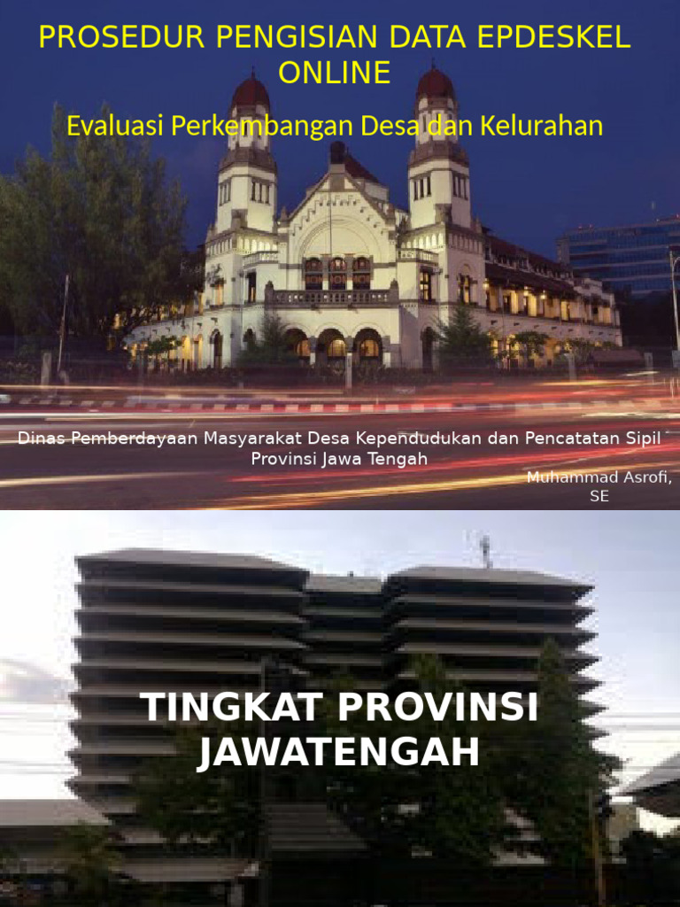 PROSEDUR PENGISIAN DATA EPDESKEL ONLINE Prov. Jateng | PDF