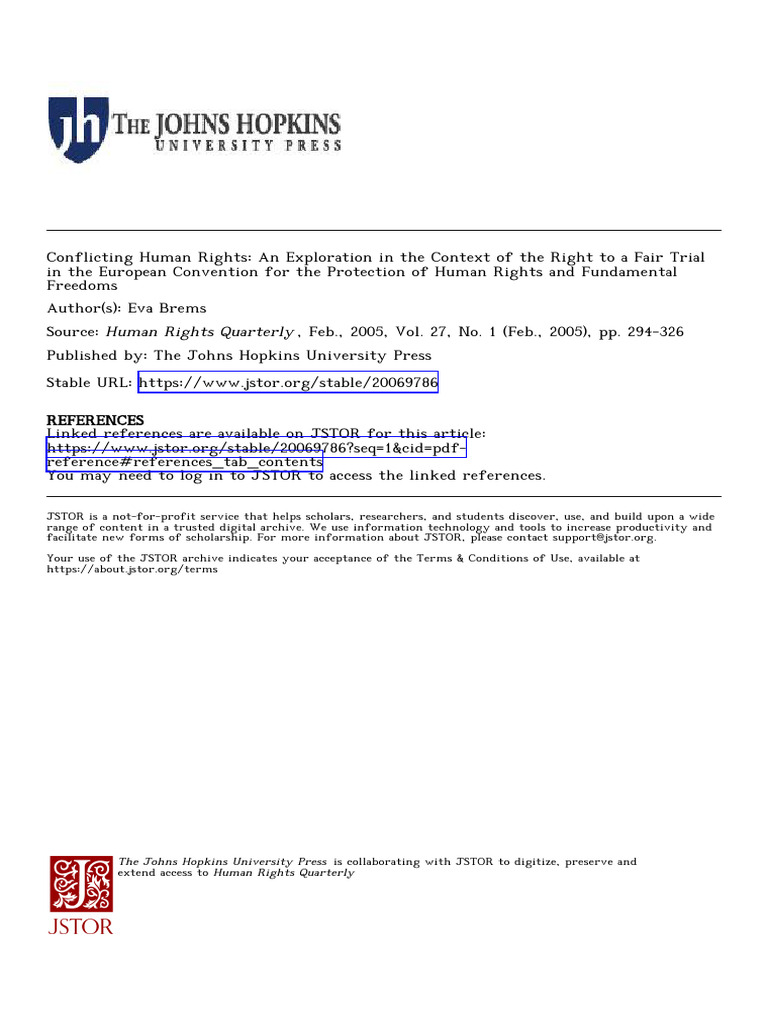 Conflicting Human Rights and Fair Trials | PDF | European Convention On ...