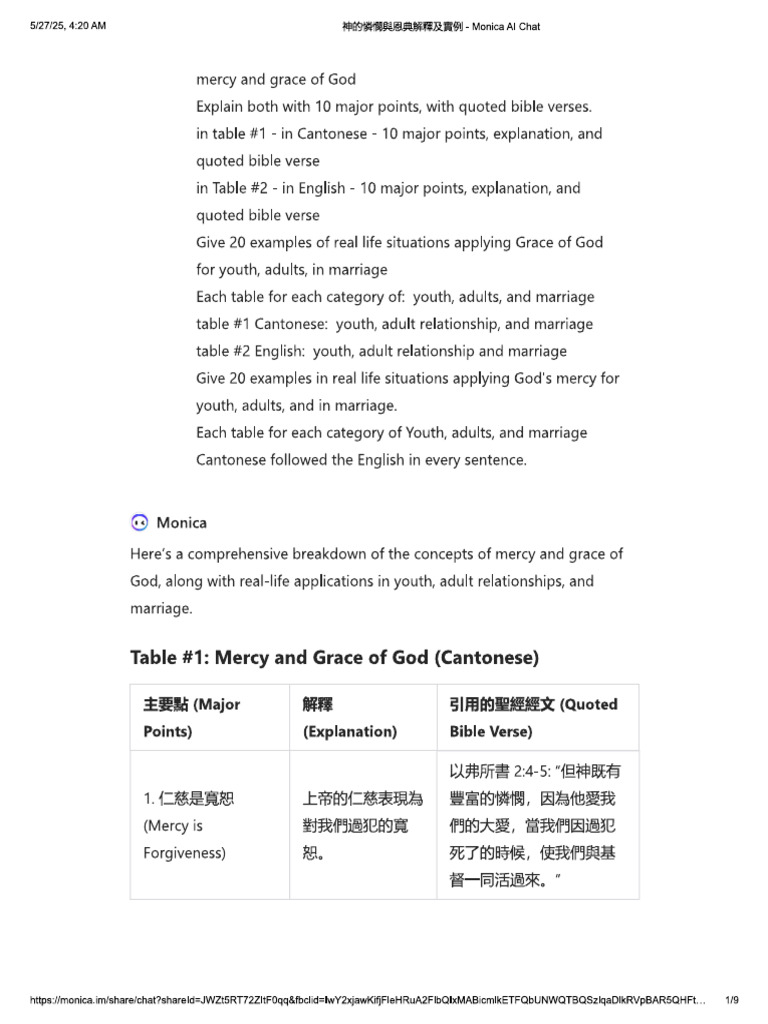 Mercy and Grace - in English and Chinese - AI | PDF