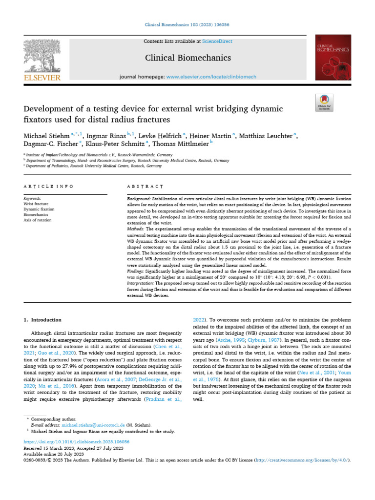 Development of A Testing Device For External Wrist | PDF | Biomechanics ...