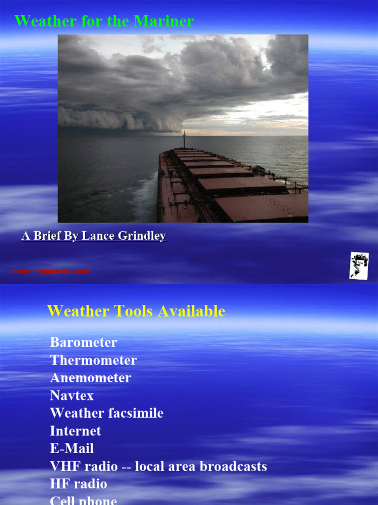 METEO - Weather For The Mariner | PDF | Cloud | Tropical Cyclones