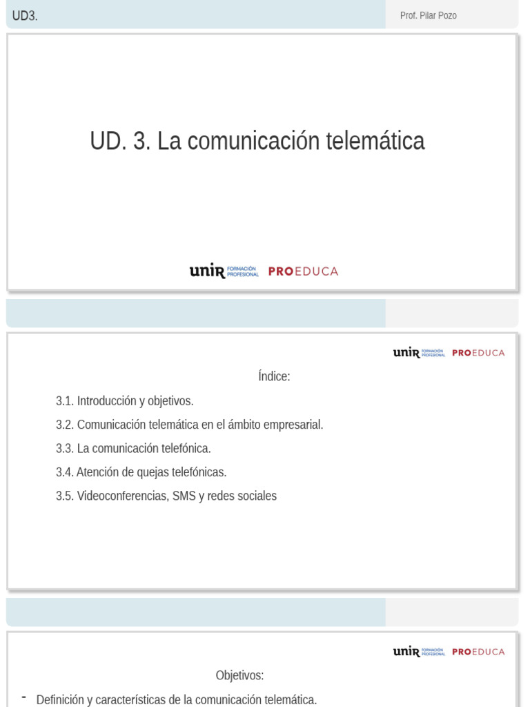 CAC UD3. La Comunicación Telemática (1) | PDF | Comunicación | Videotelefonía