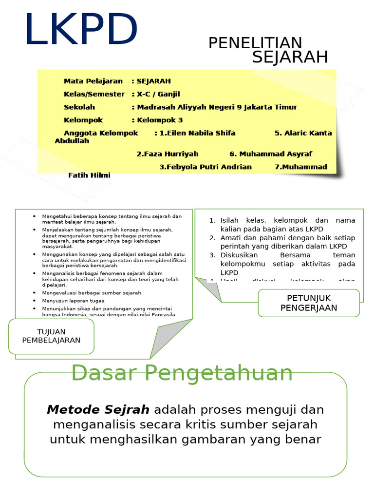 LKPD Penelitian Sejarah X-2 | PDF